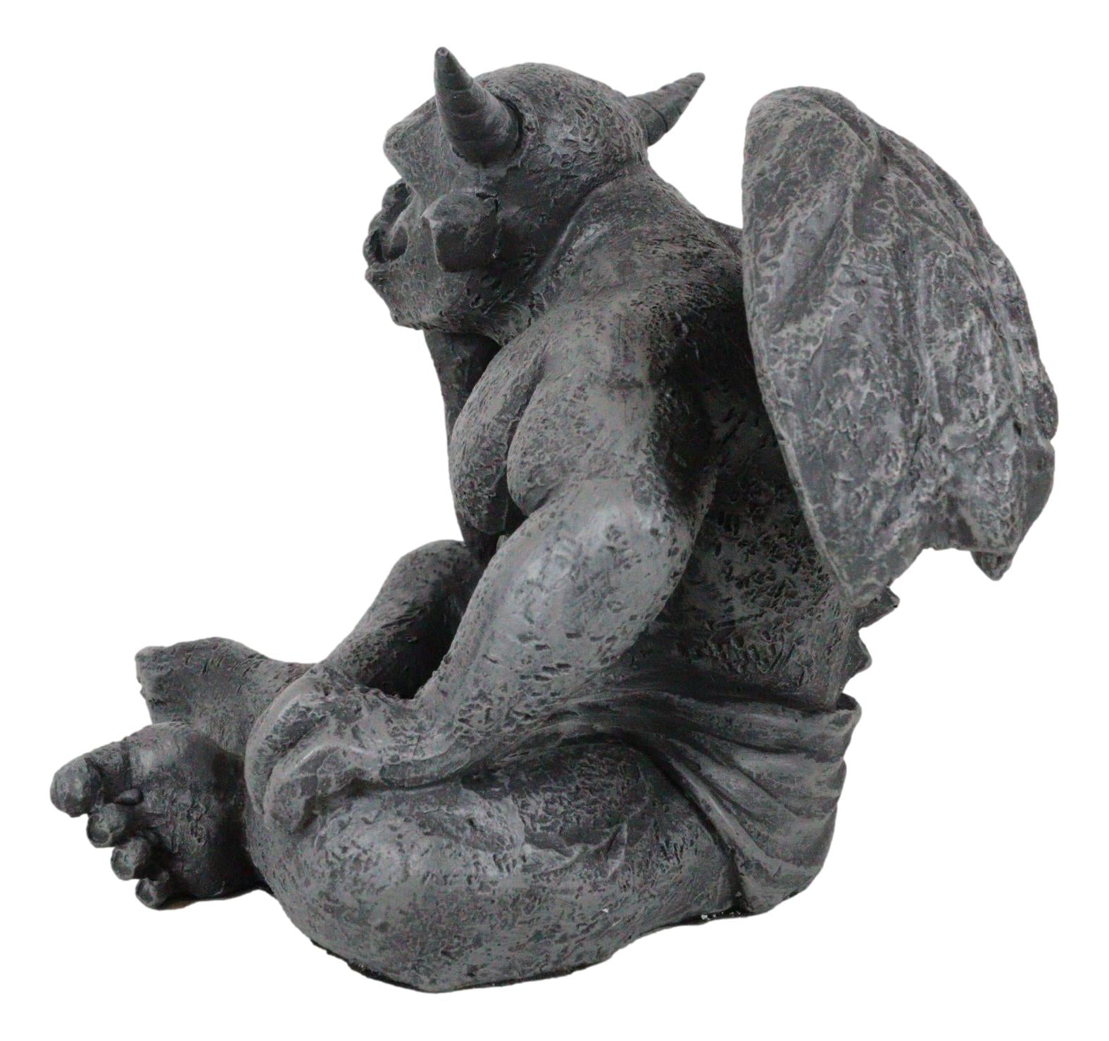 Ebros Horned Gargoyle The Dreamer Figurine Sitting Statue 6.5 Inch Lon ...