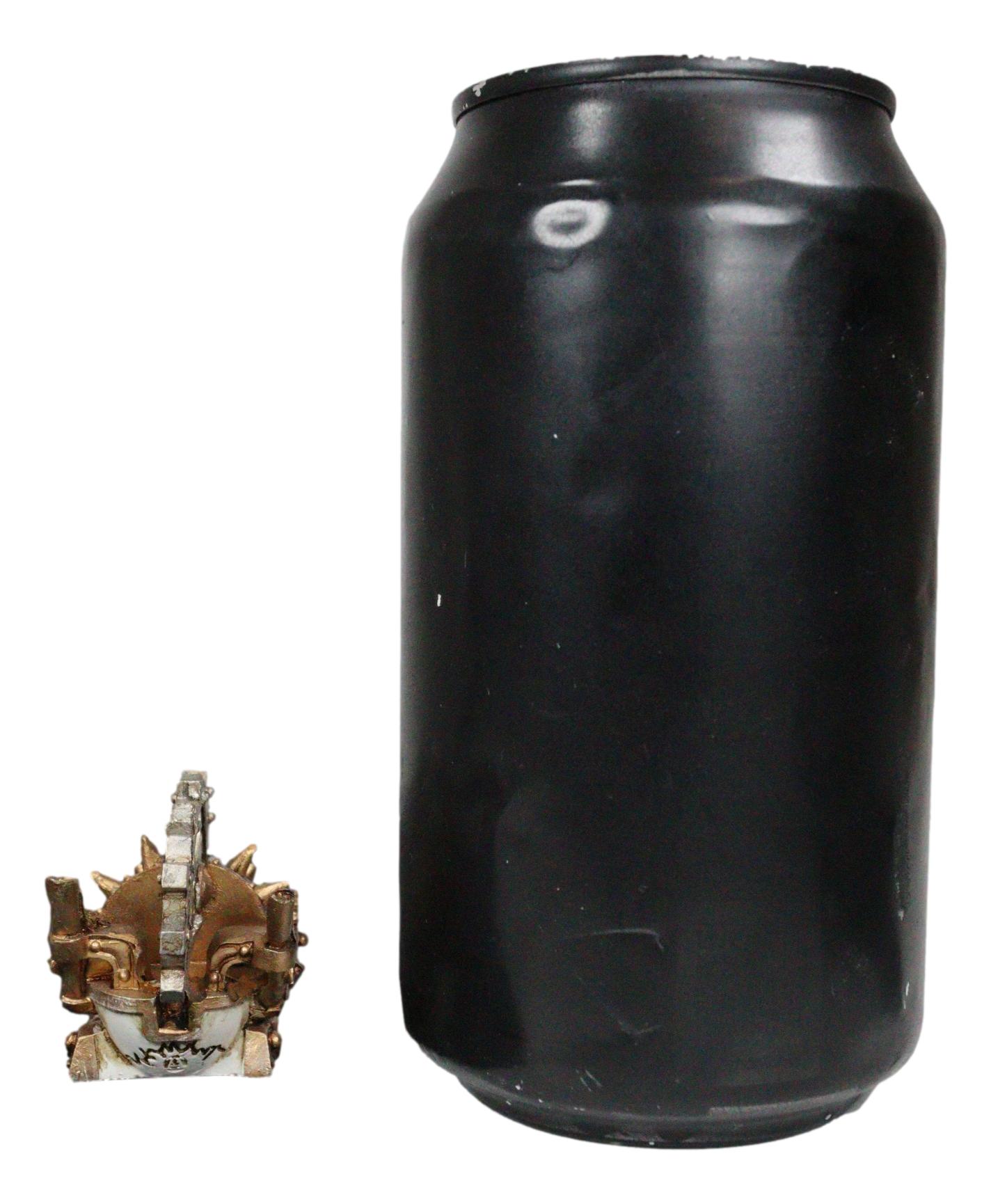 Steampunk Geared Metalhead Spiked Mohawk Cyborg Skull Mini Figurine Sc ...
