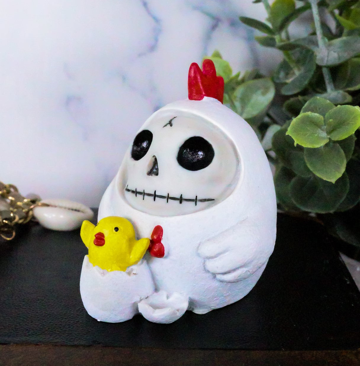 Furry Bones The White Hen Chicken Nugget Costumed Skeleton Figurine Fu ...