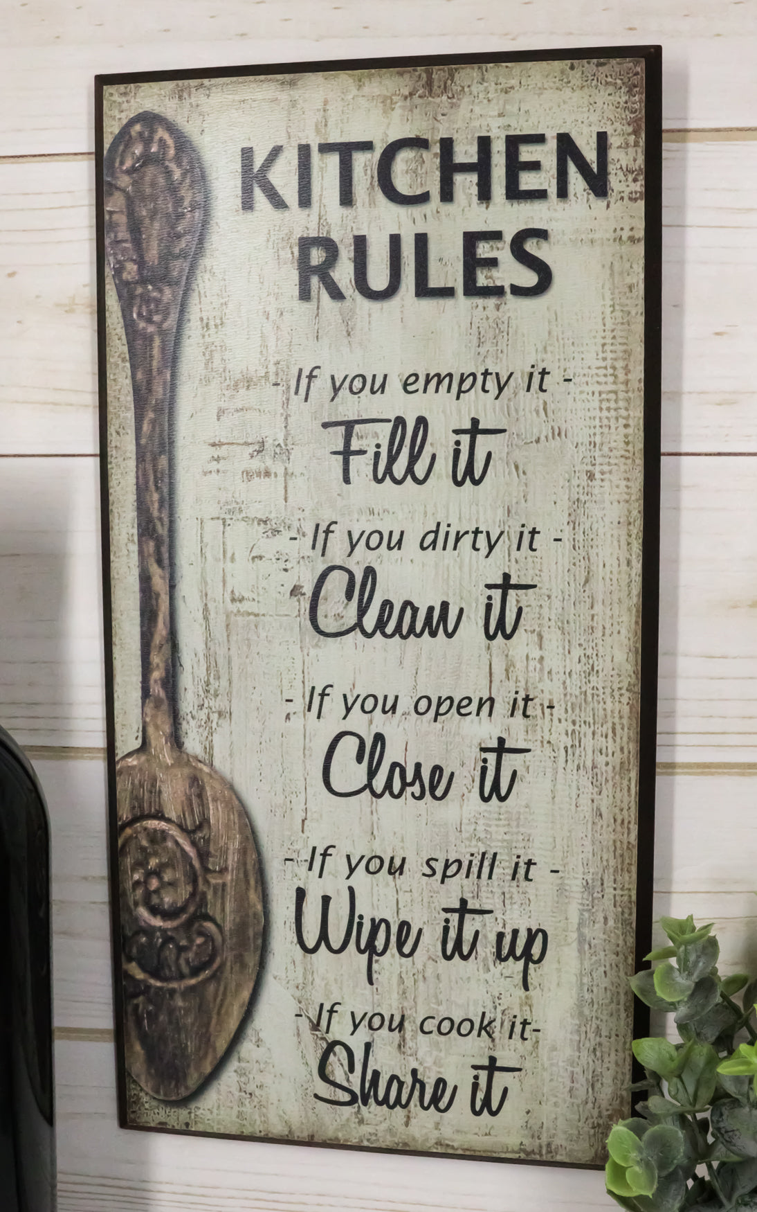 Our Family Rules Wall Art Signs Decor Set Of 3 For Kitchen House Bathr ...