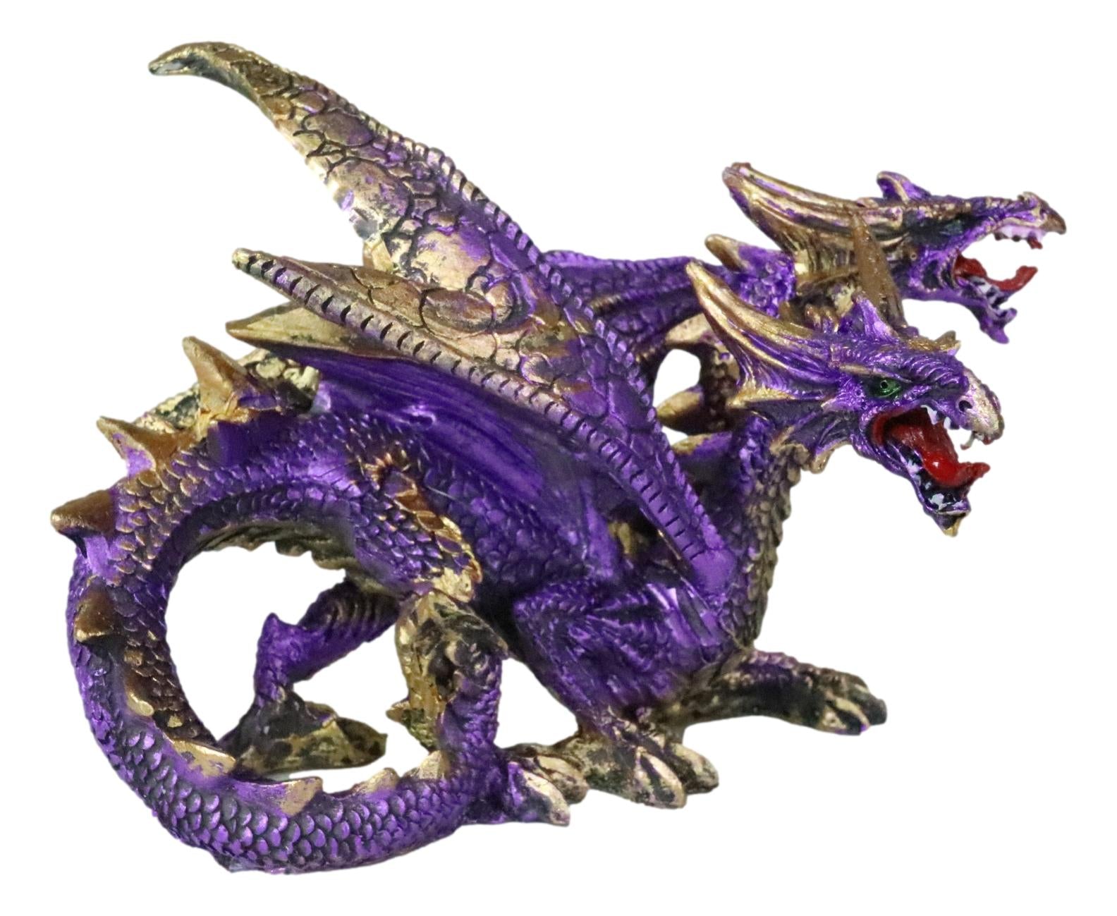 Ebros Gift Metallic Purple And Gold Fantasy Double Headed Hydra Dragons ...
