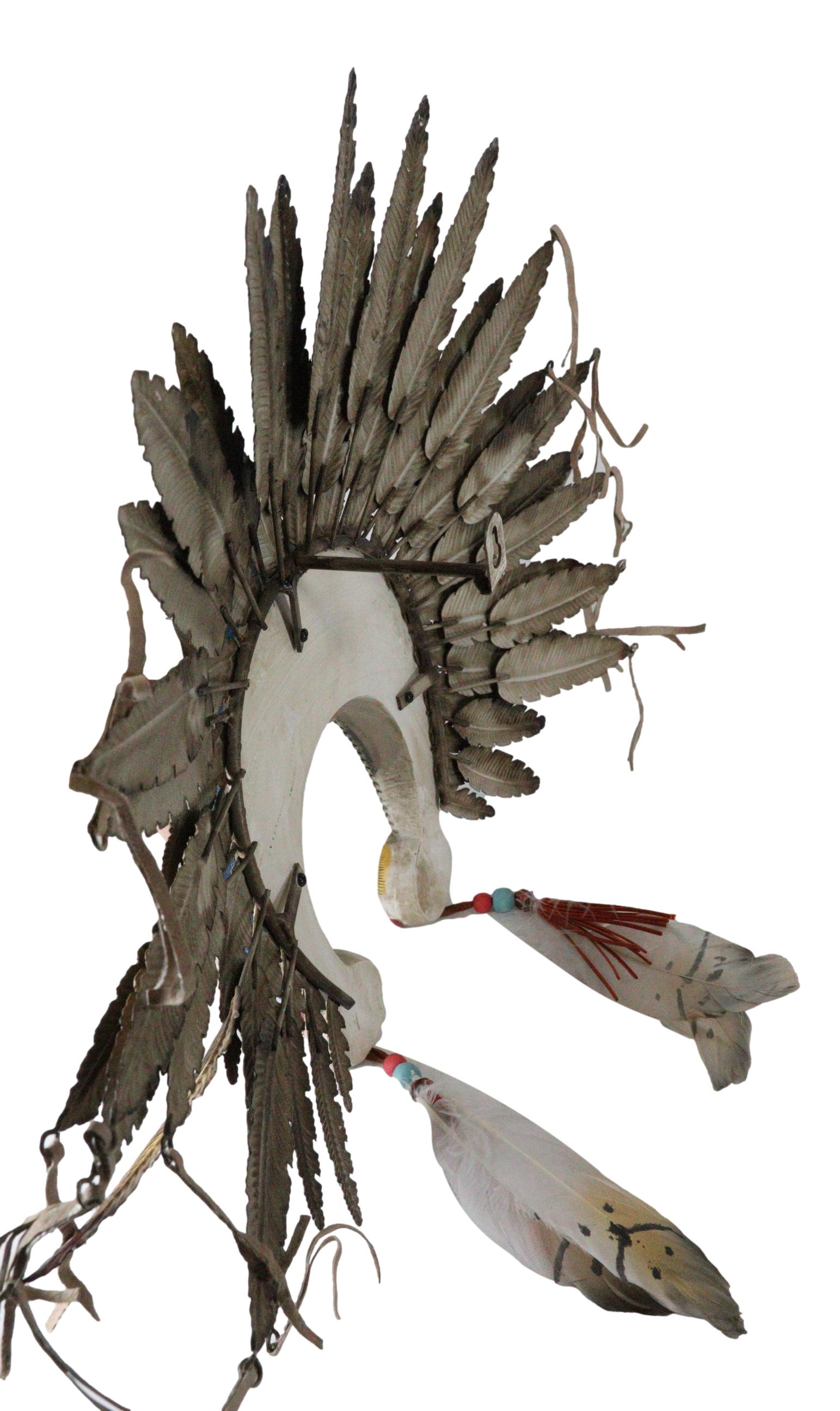Large Southwest Indian Tribal Chief Headdress War Bonnet W/ Feathers W ...