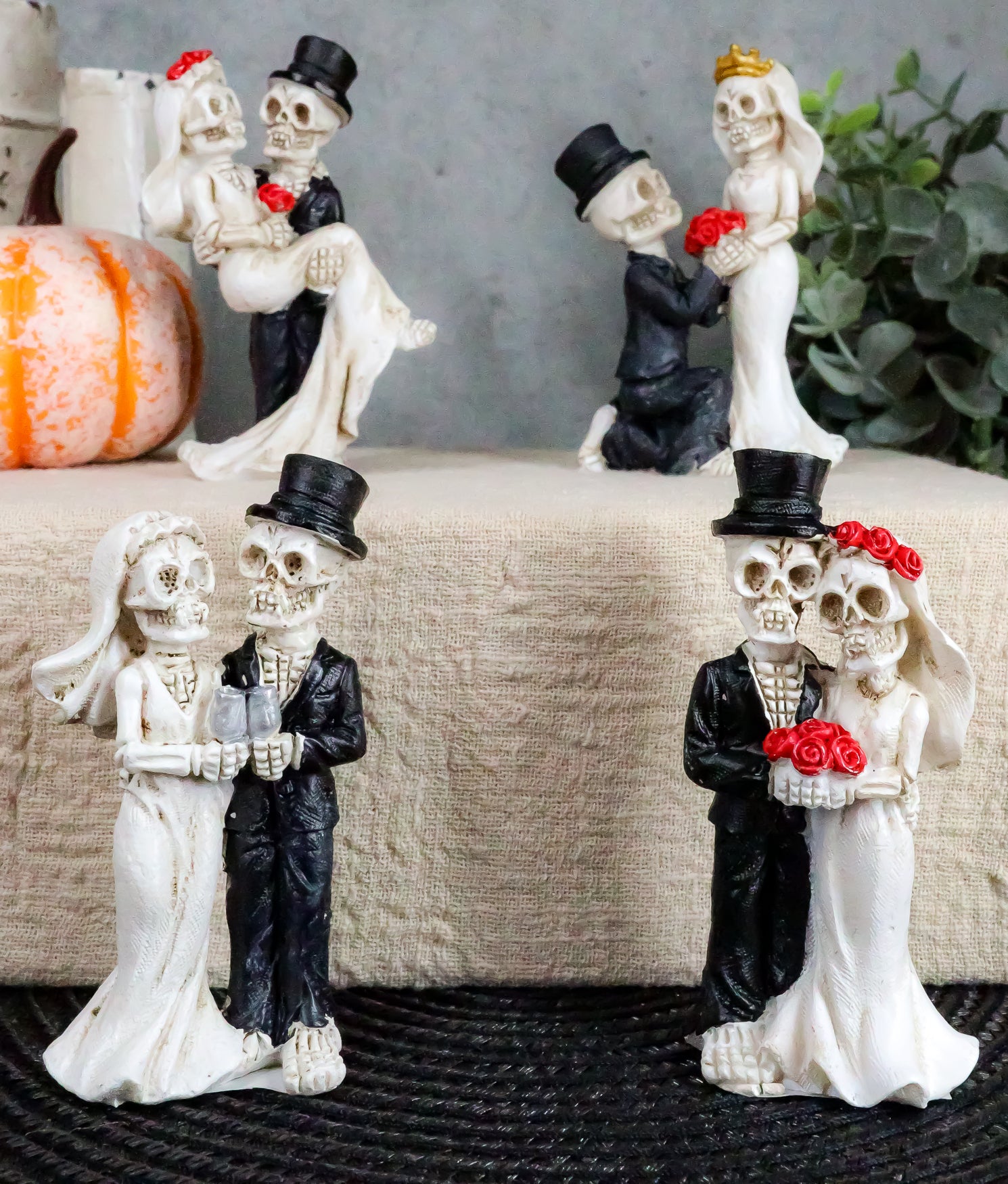 Ebros Love Never Dies Eternal Wedding Skeleton Couples in Tuxedo & Gow– Ebros Gift