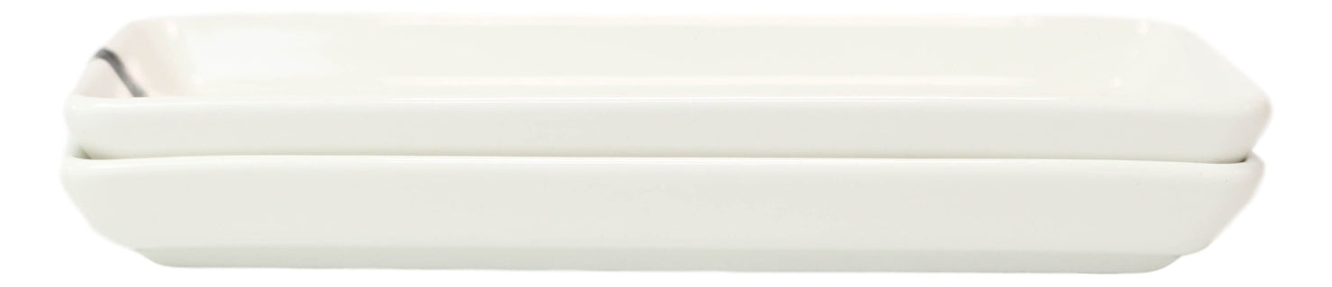 Ebros Japanese White Neta Zara Porcelain Sashimi Chef Serving Plate 2 ...