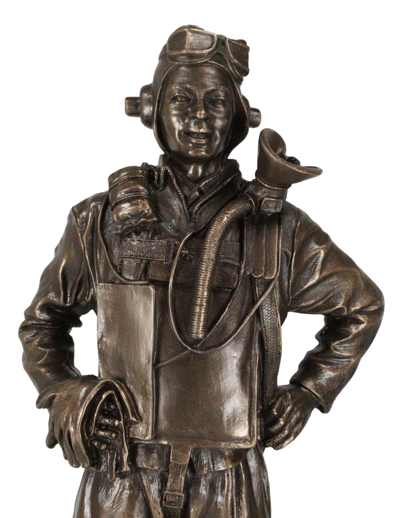 World War II Airman Aircraft Carrier Fighter Jet Pilot Statue Battle O ...