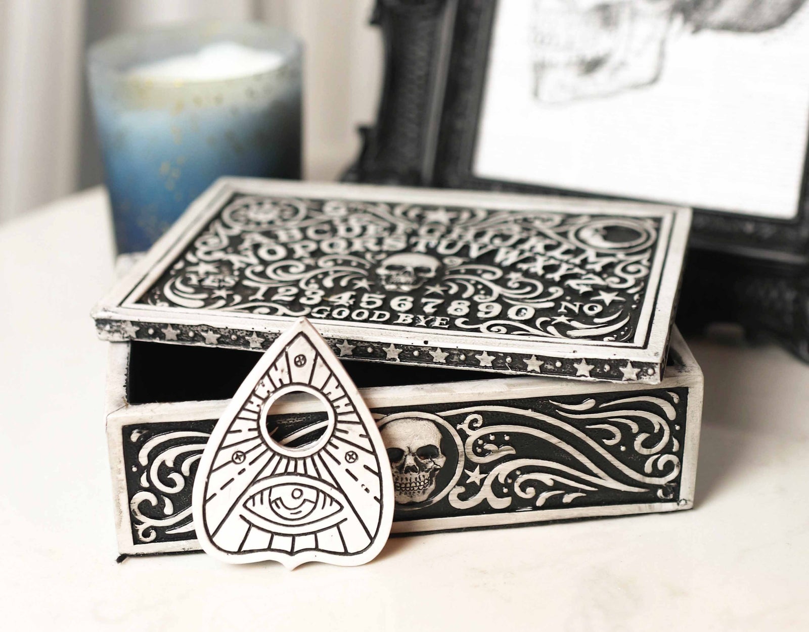 Ebros Gift Ouija Spirit Board Scrying Trance Skull Decorative Jewelry ...
