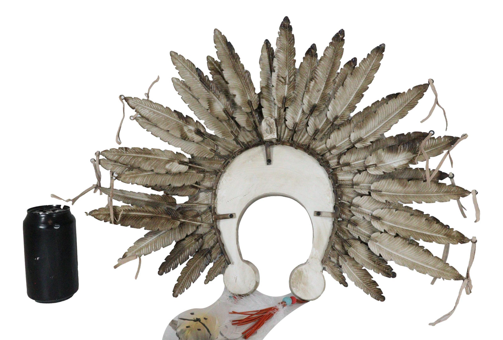 Large Southwest Indian Tribal Chief Headdress War Bonnet W/ Feathers W ...