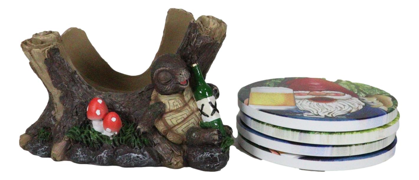Life of The Party Gnome Toast And Drunk Turtle Tortoise Coasters And H ...