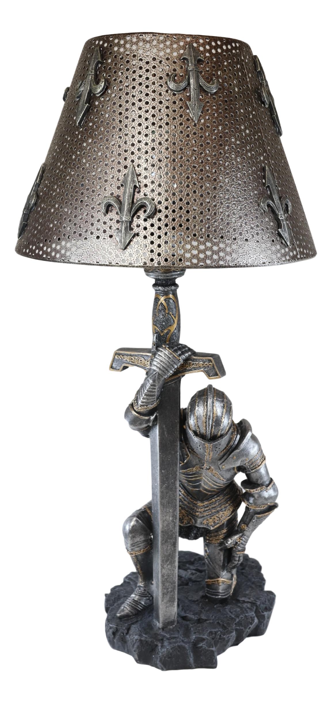 Ebros The Accolade Kneeling Knight Suit of Armor Ceremony Side Table L ...