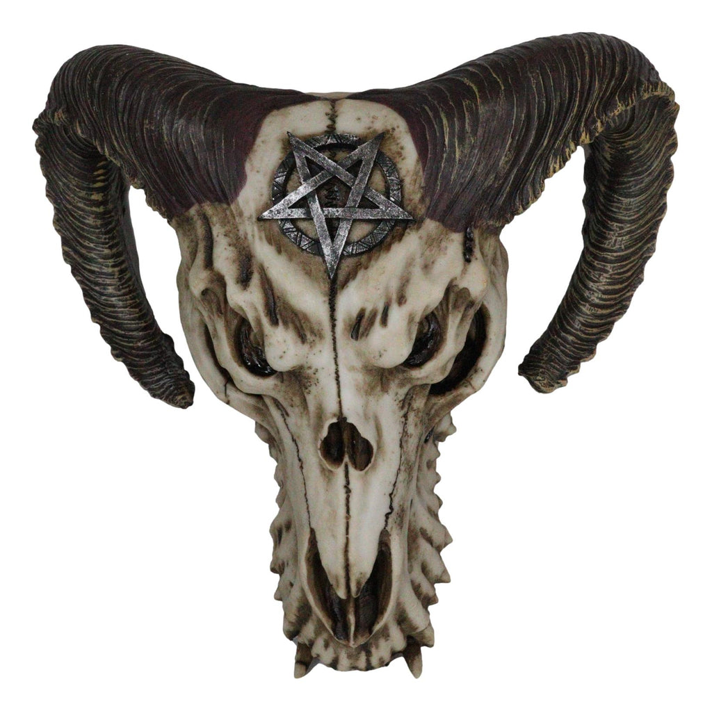 Sabbatic Goat Baphomet Ram Skull Head With Pentagram Sigil Wall Decor ...