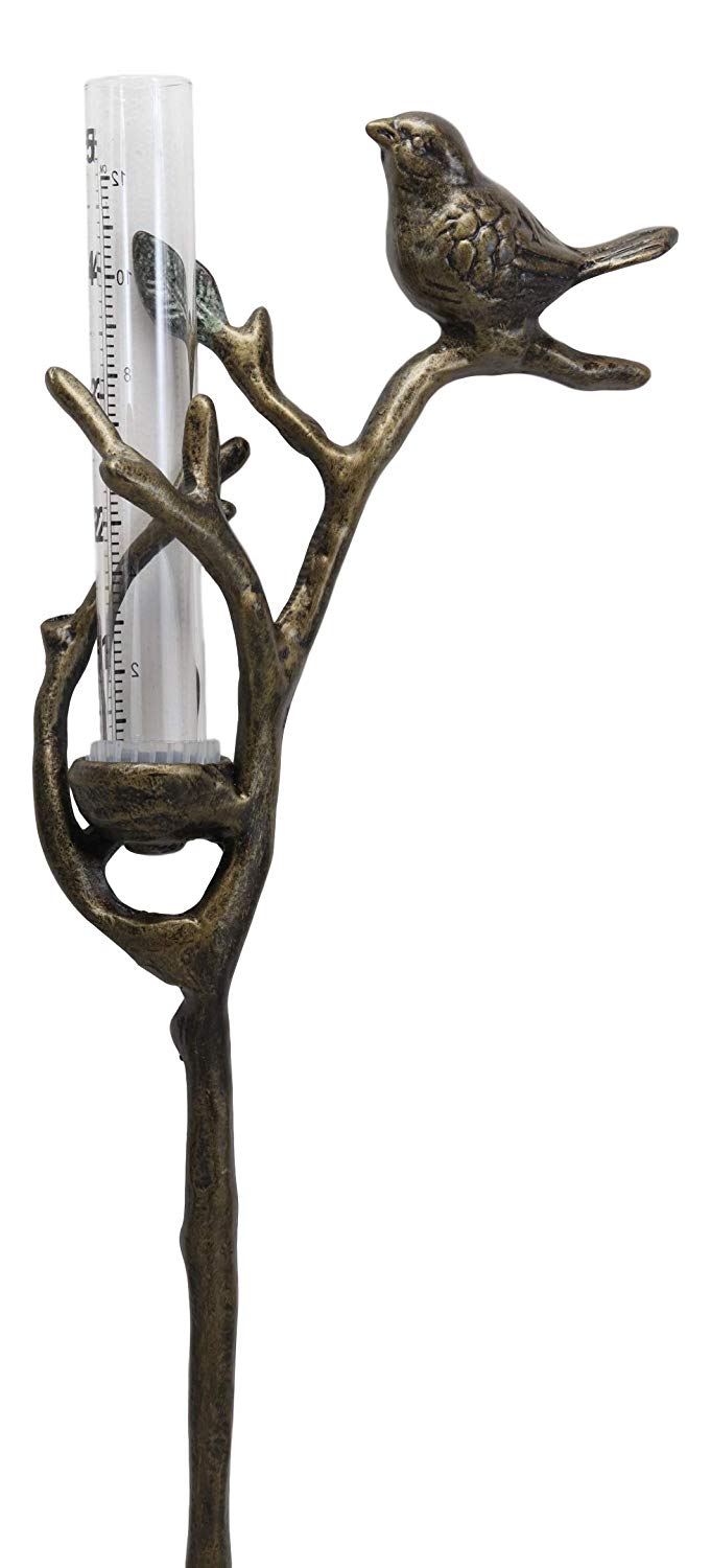 Ebros Gift Aluminum Metal Rustic Bird Perching On Twig Branch By Nest