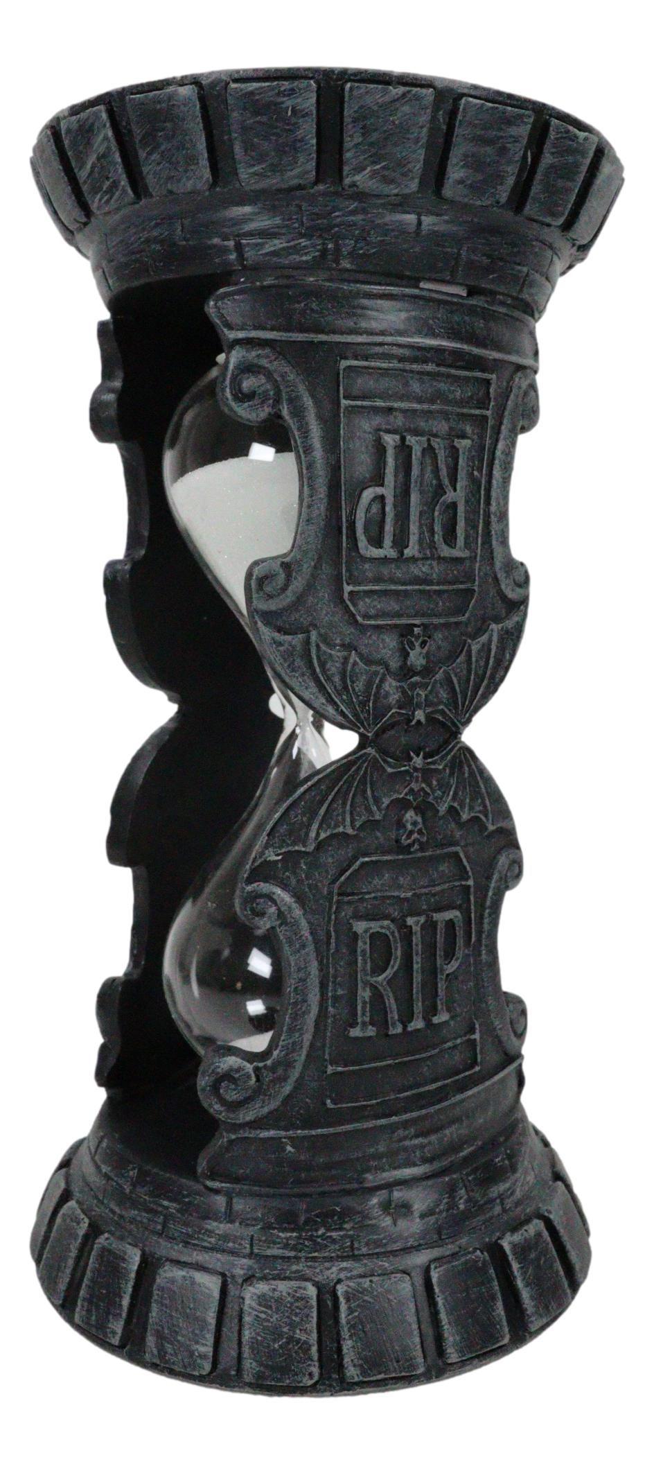 Gothic Pentagram Wicca Circle RIP Bats And Skulls Faux Stone Sand Time ...