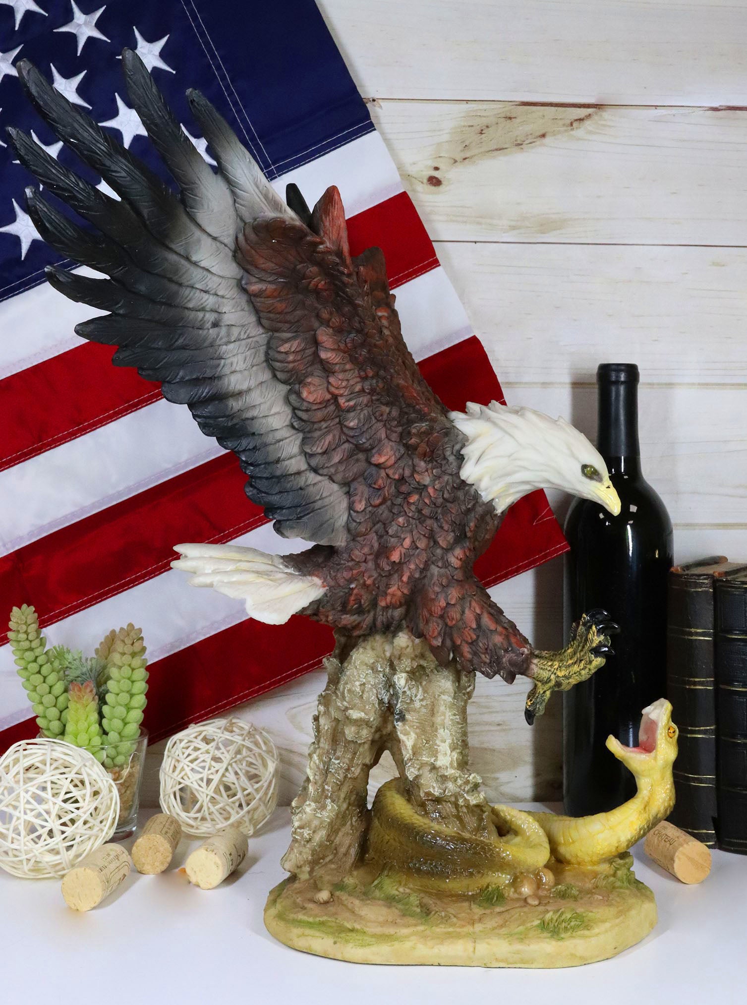 Ebros Gift Large American Bald Eagle Swooping On Python Snake ...