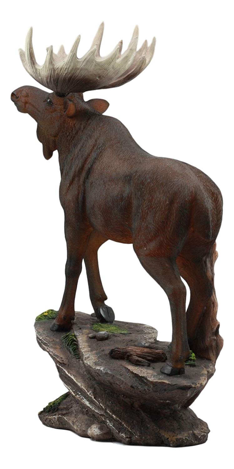 Ebros The Emperor Pride Realistic Bull Moose Standing On Rock Statue 1 ...