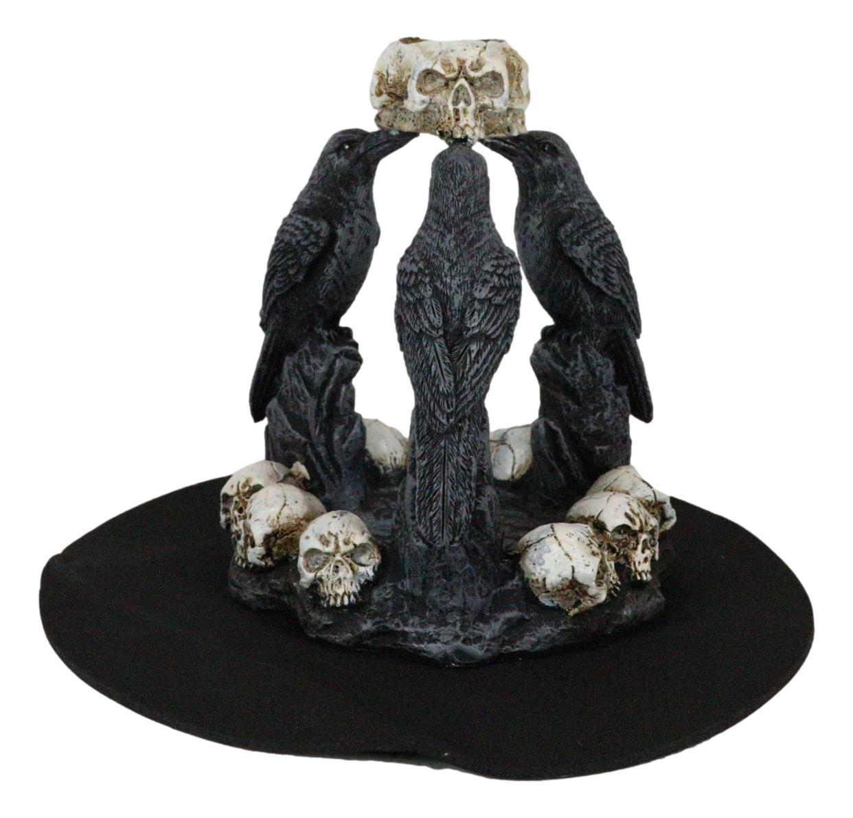 Gothic Wicca Quoth Trio Ravens Nevermore With Skulls Backflow Incense ...