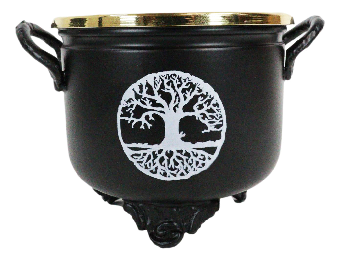 Brass Grated Tray Celtic Golden Tree of Life Imprinted Cauldron Incens ...