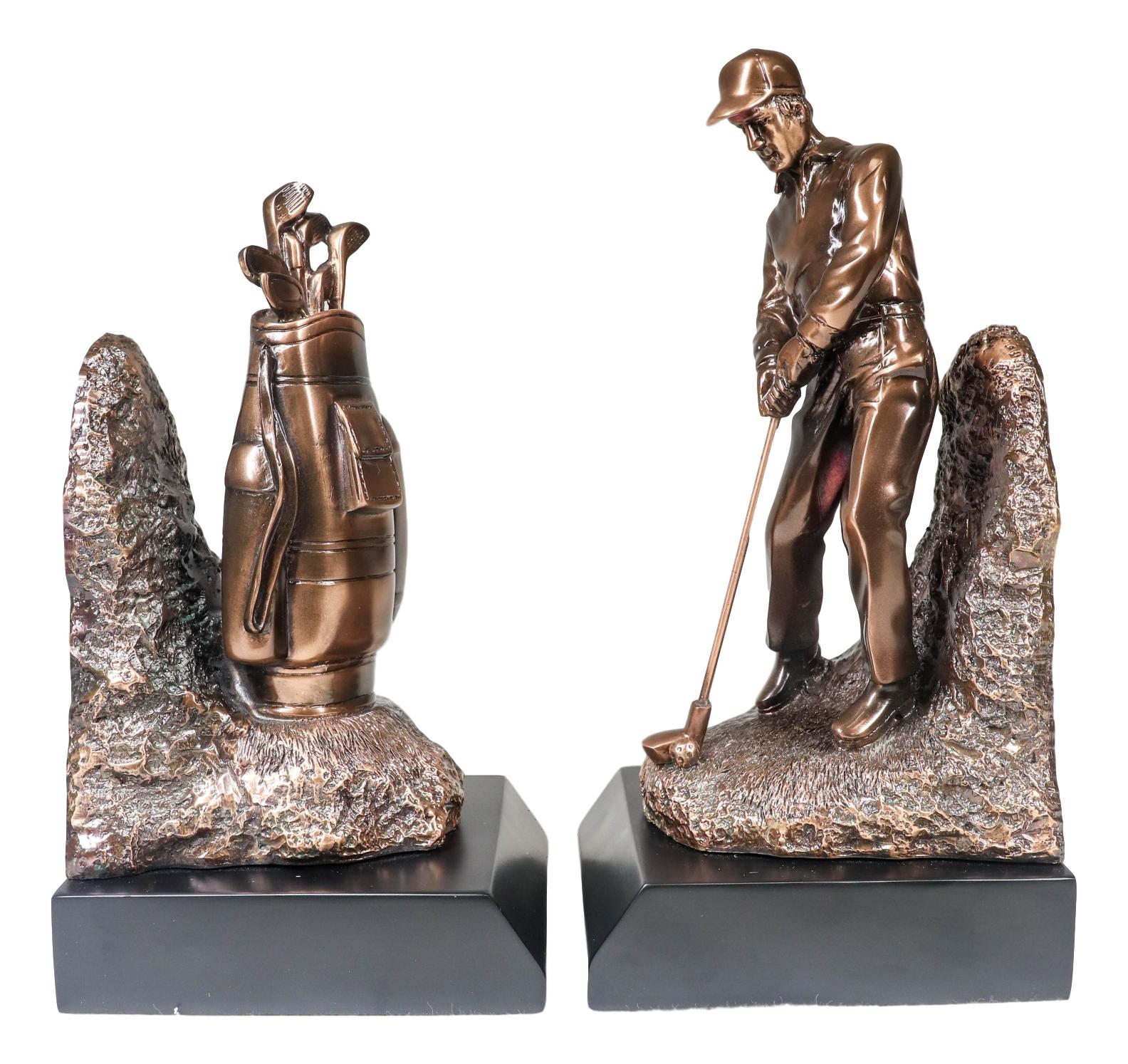Ebros Professional Golfer And Golf Caddy Bag Bookends Set Statue 8.75 ...