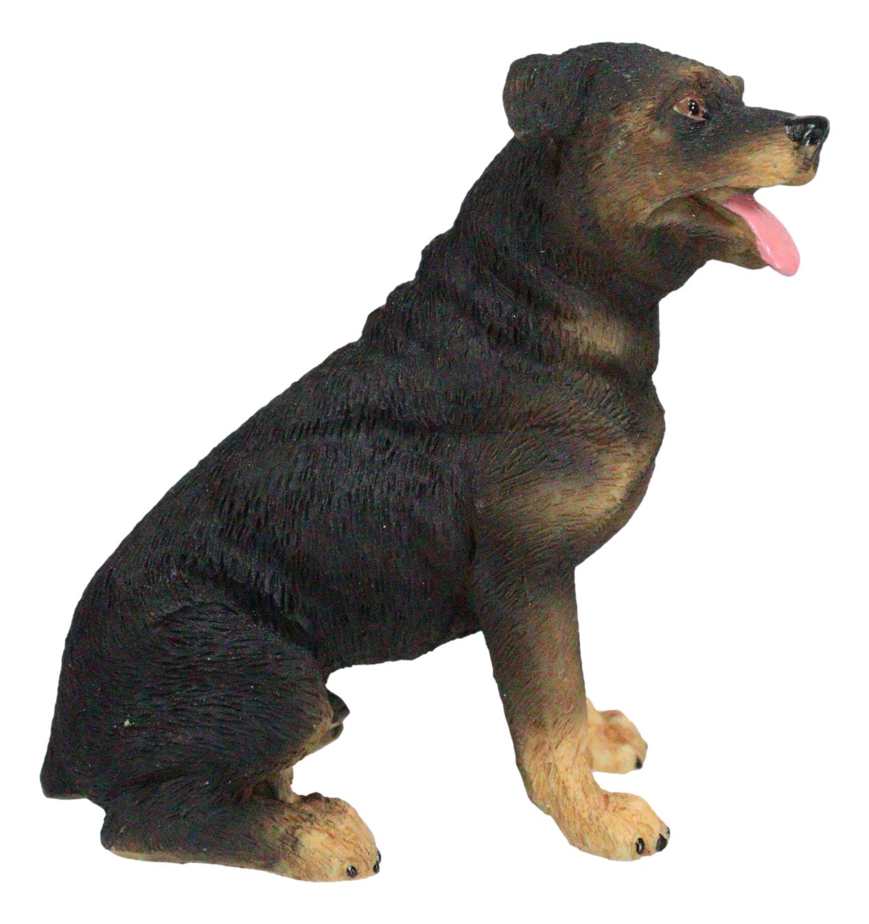 Cute Sitting Rottie Rottweiler Puppy Dog Dollhouse Miniature Figurine ...