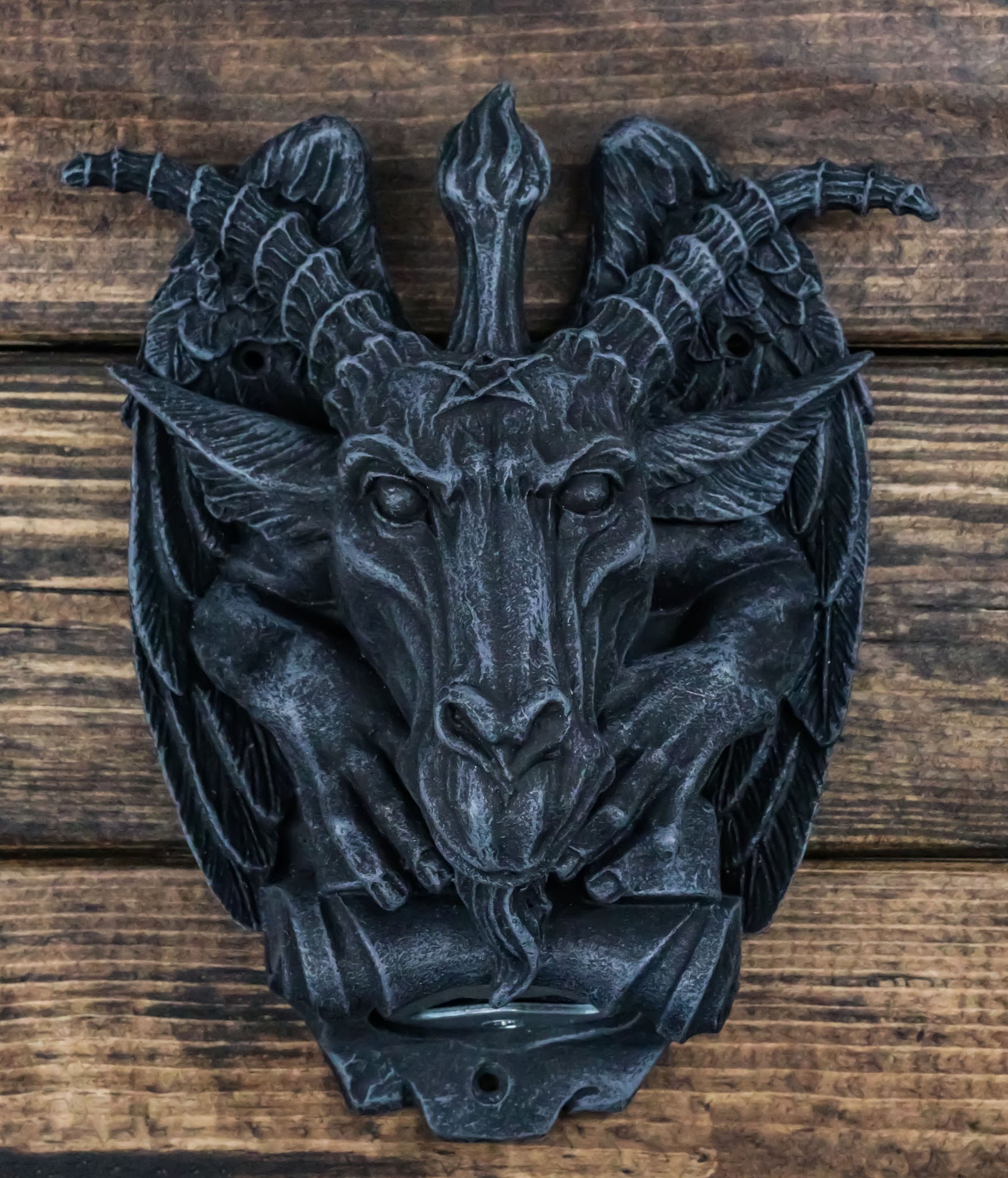 Divine Horned Sabbatic Goat Idol Samael Lilith Baphomet Wall Beer Bott– Ebros Gift