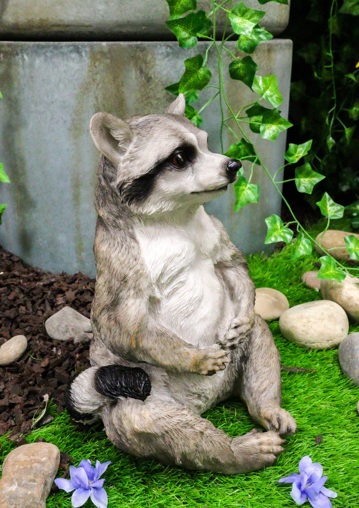 Whimsical Sitting Cheeky Raccoon With Big Belly Wild Animal Figurine 1 ...