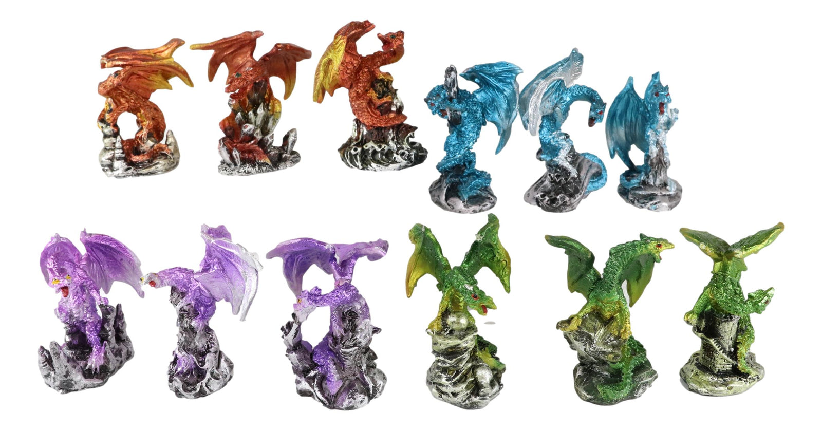 Ebros Ancient Mythical Fantasy Rune Elemental Dragon Figurine 12 Mini ...
