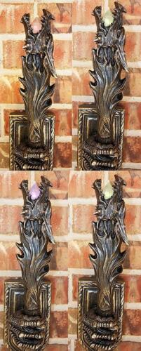 Ebros Set of 2 Left & Right Medieval Dragon Head Scepter Color Changin ...