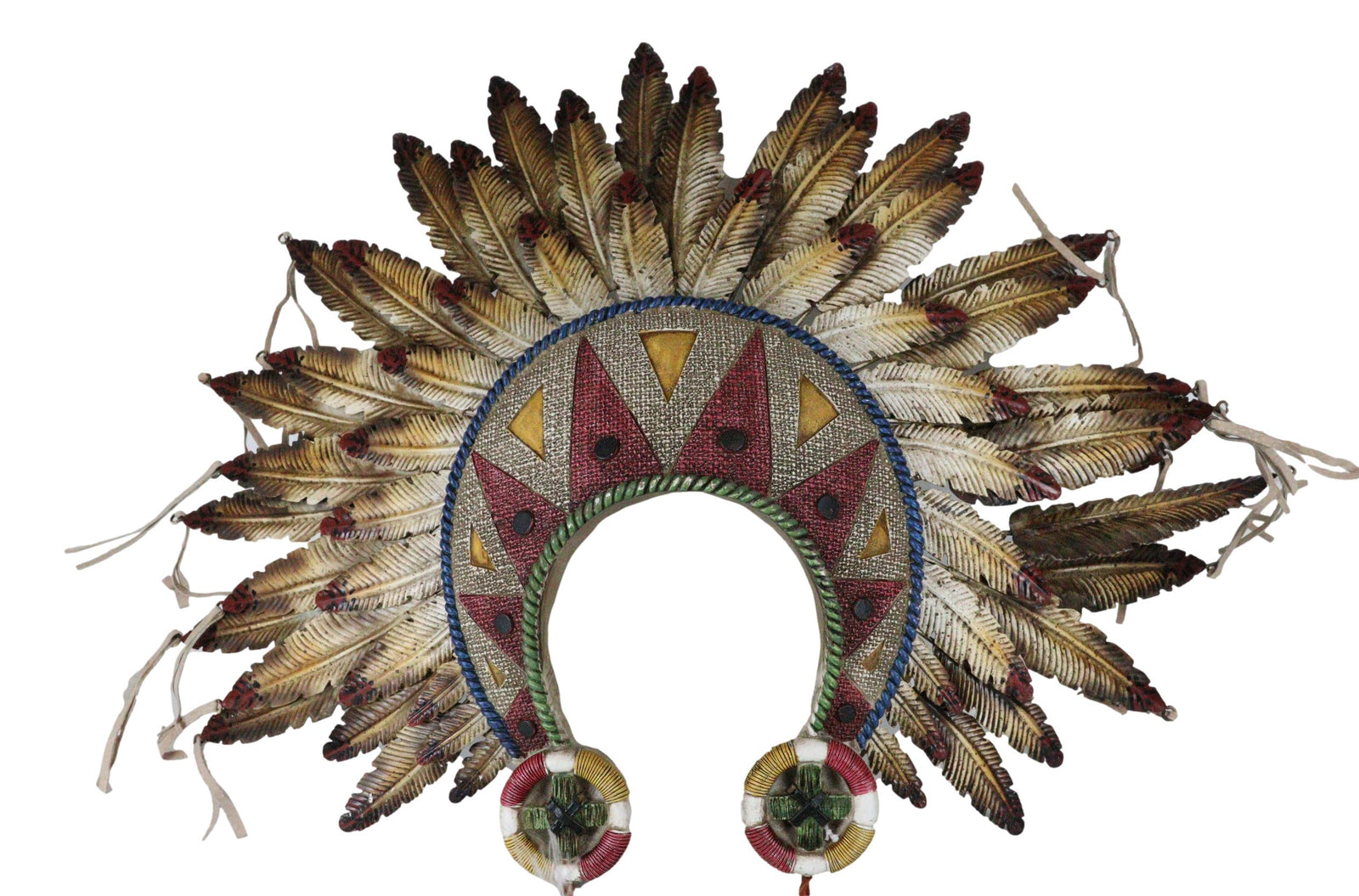 Large Southwest Indian Tribal Chief Headdress War Bonnet W/ Feathers W ...