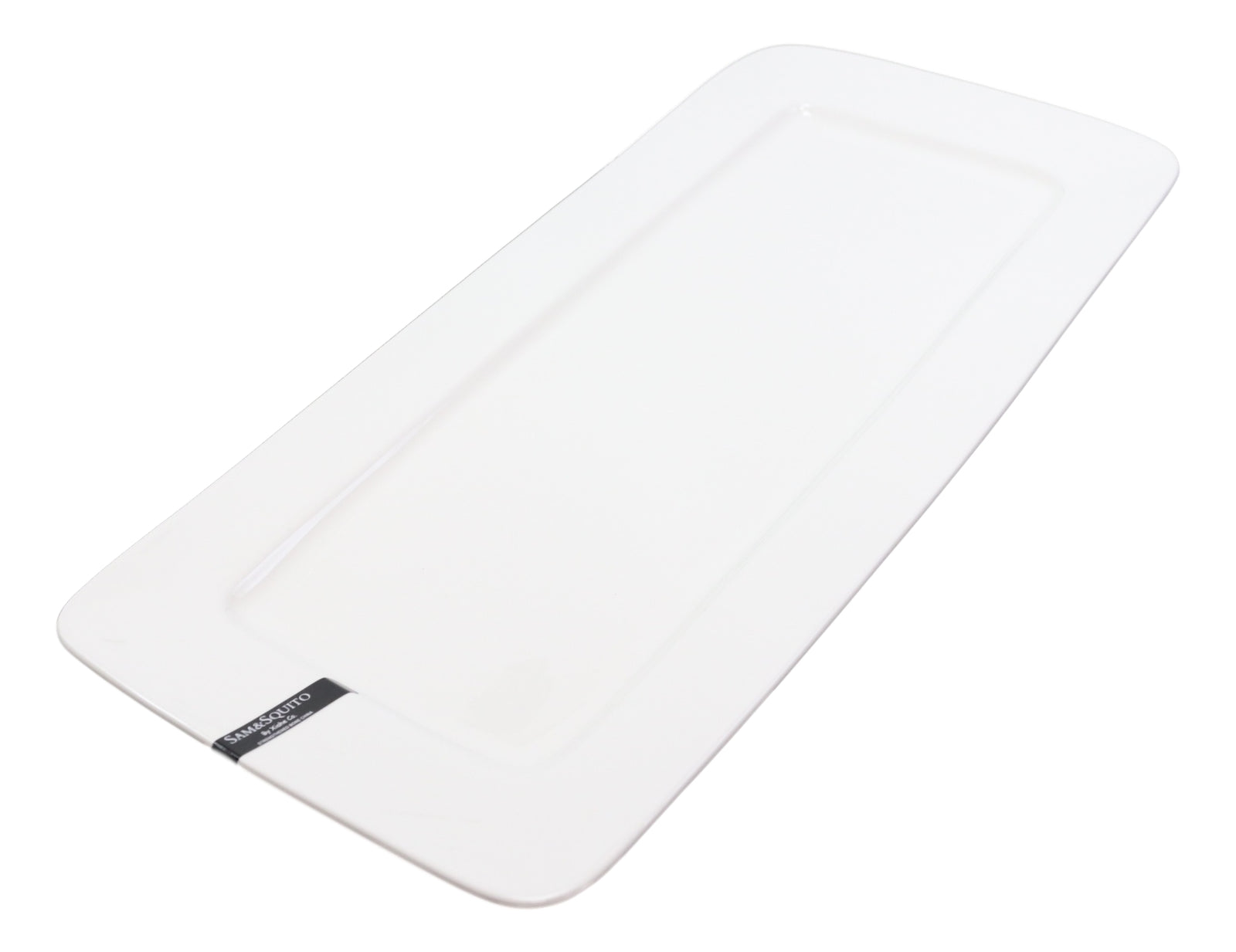Contemporary Rectangular White Porcelain Serving Platter Plate Tray Di ...