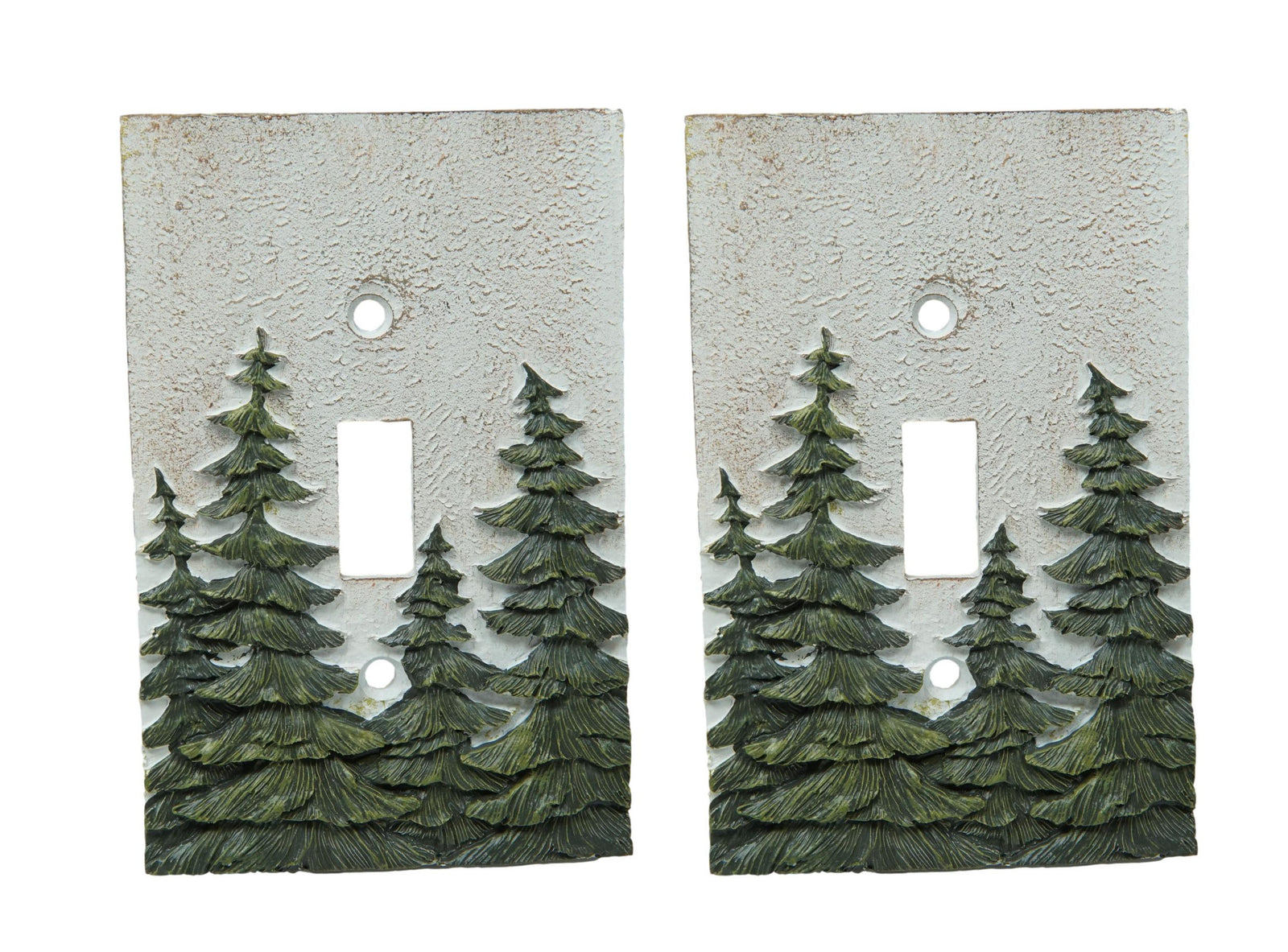 Rustic Evergreen Pine Trees Forest Wall Cover Plate 2-Pack Single Togg ...