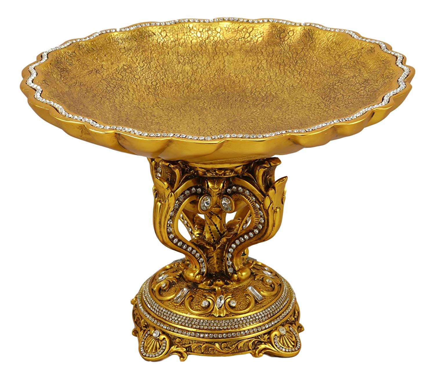 Ebros Gift Vintage Antique Baroque Design Large Round Bowl Dish 14.5"