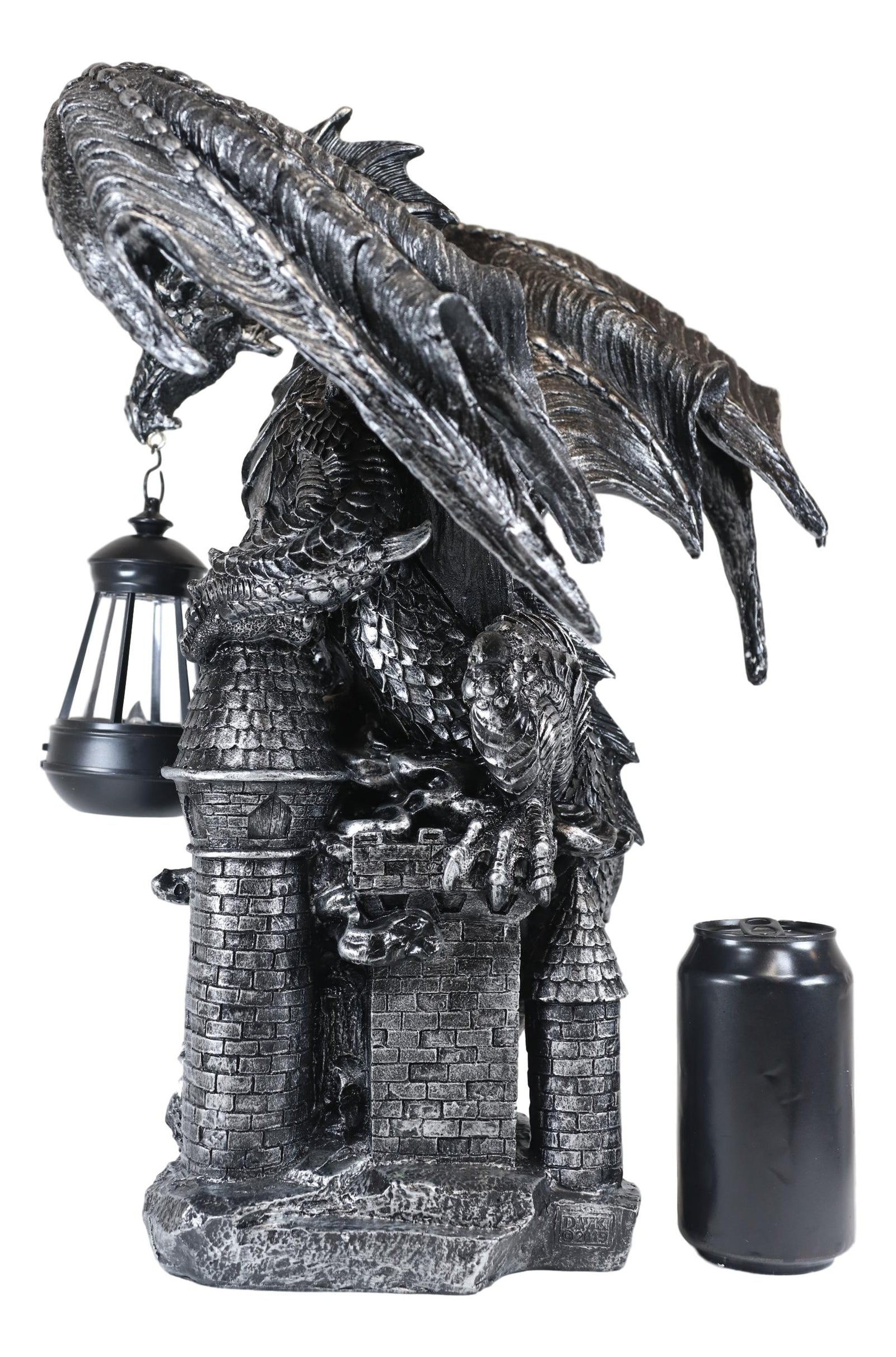Ebros Dark Beacon Dragon Guardian of Styx Castle Gate Statue W/ Solar ...