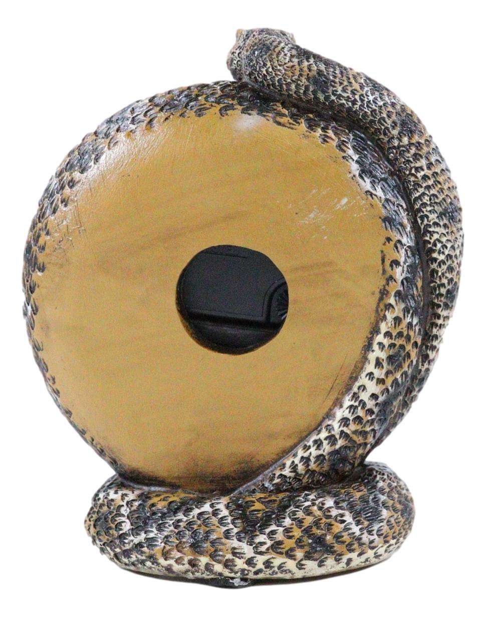 Reptile Coiled Diamondback Rattlesnake Serpent Desktop Table Clock Fig ...