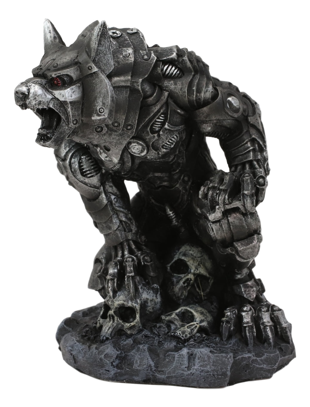 Steampunk Robotic Werewolf Crushing Skull Statue Lycan Cyborg Wolf Fig ...