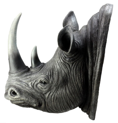 Safari Black Rhino Wall Plaque 14.5"H Taxidermy Rhinoceros Wall Decor ...
