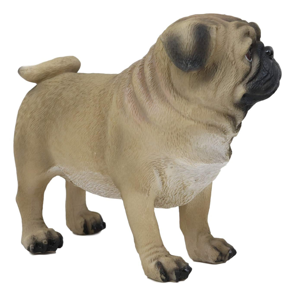 Ebros Realistic Lifelike Adorable Fawn Pug Dog Statue 7.75" L Figurine ...