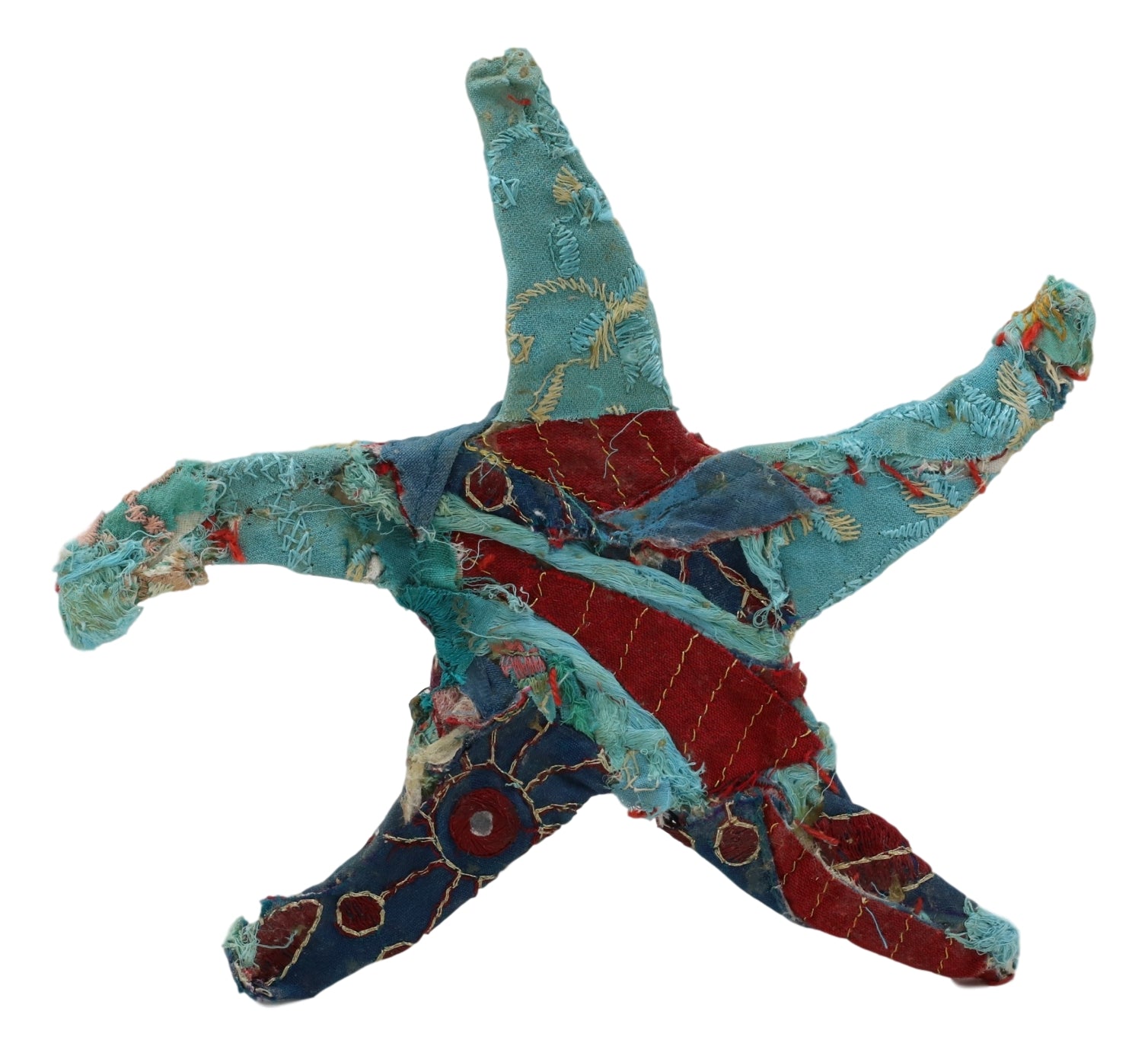 Marine Sea Star Starfish Hand Crafted Paper Mache Colorful Sari Fabric ...