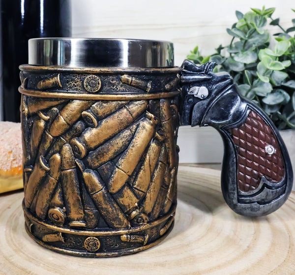 Western Pistol Gun Ammo Bullet Shells Beer Stein Tankard Coffee Cup Mu ...