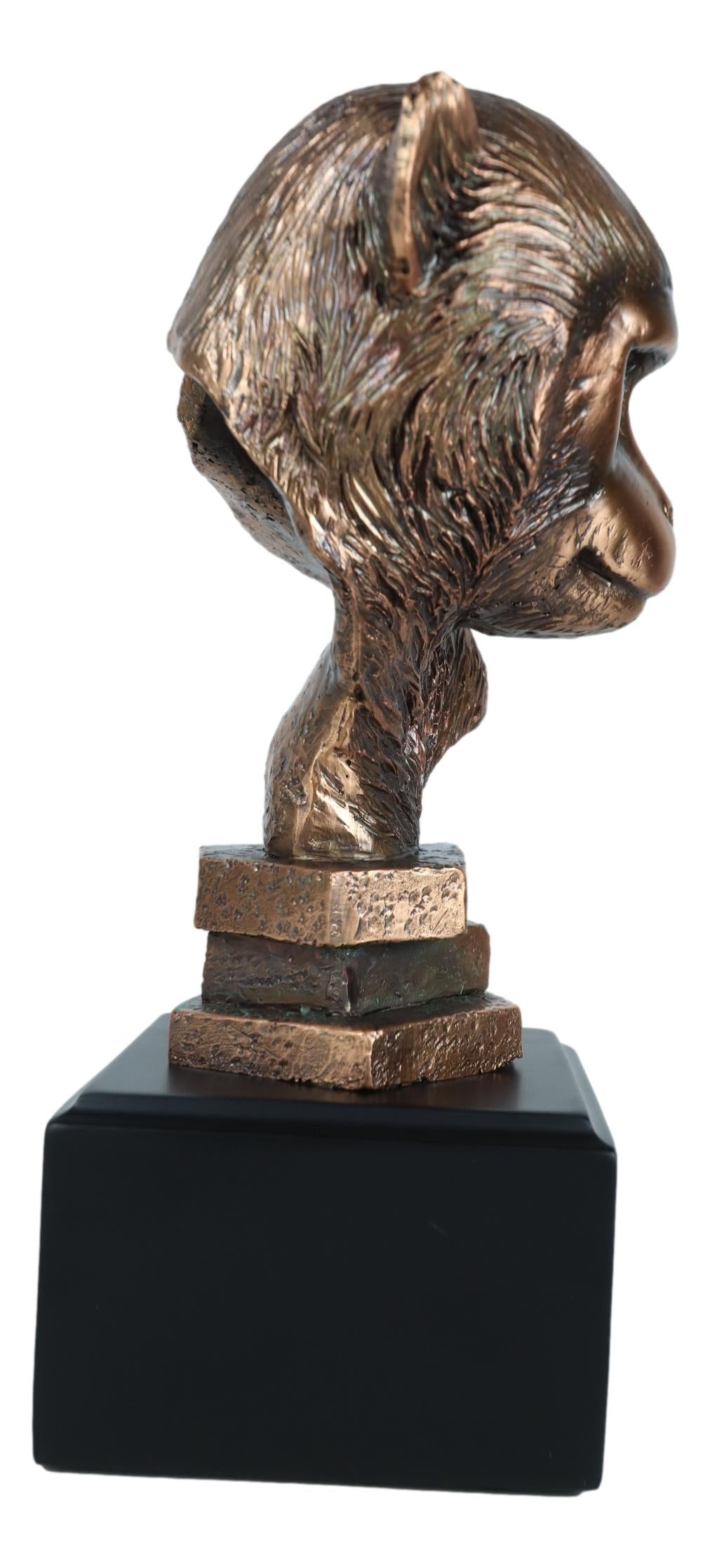 Wildlife Tropical Rainforest Chimpanzee Monkey Ape Head Bust Figurine ...