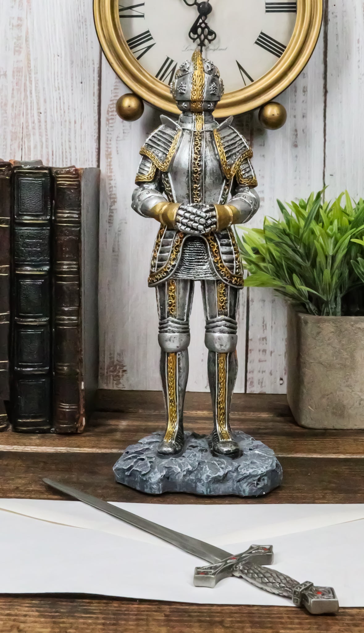 Sir Percival Standing Medieval Knight W/ Excalibur Sword Letter Opener ...