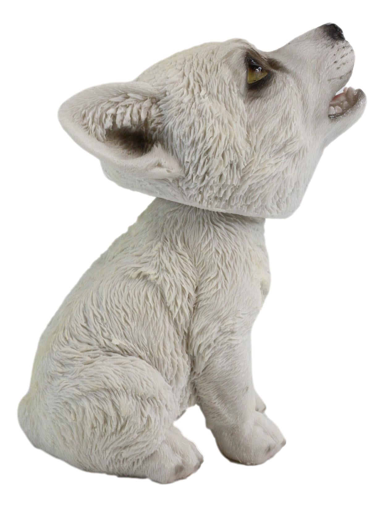 Ebros Wildlife Cries of The Night Howling White Snow Wolf Bobblehead F ...