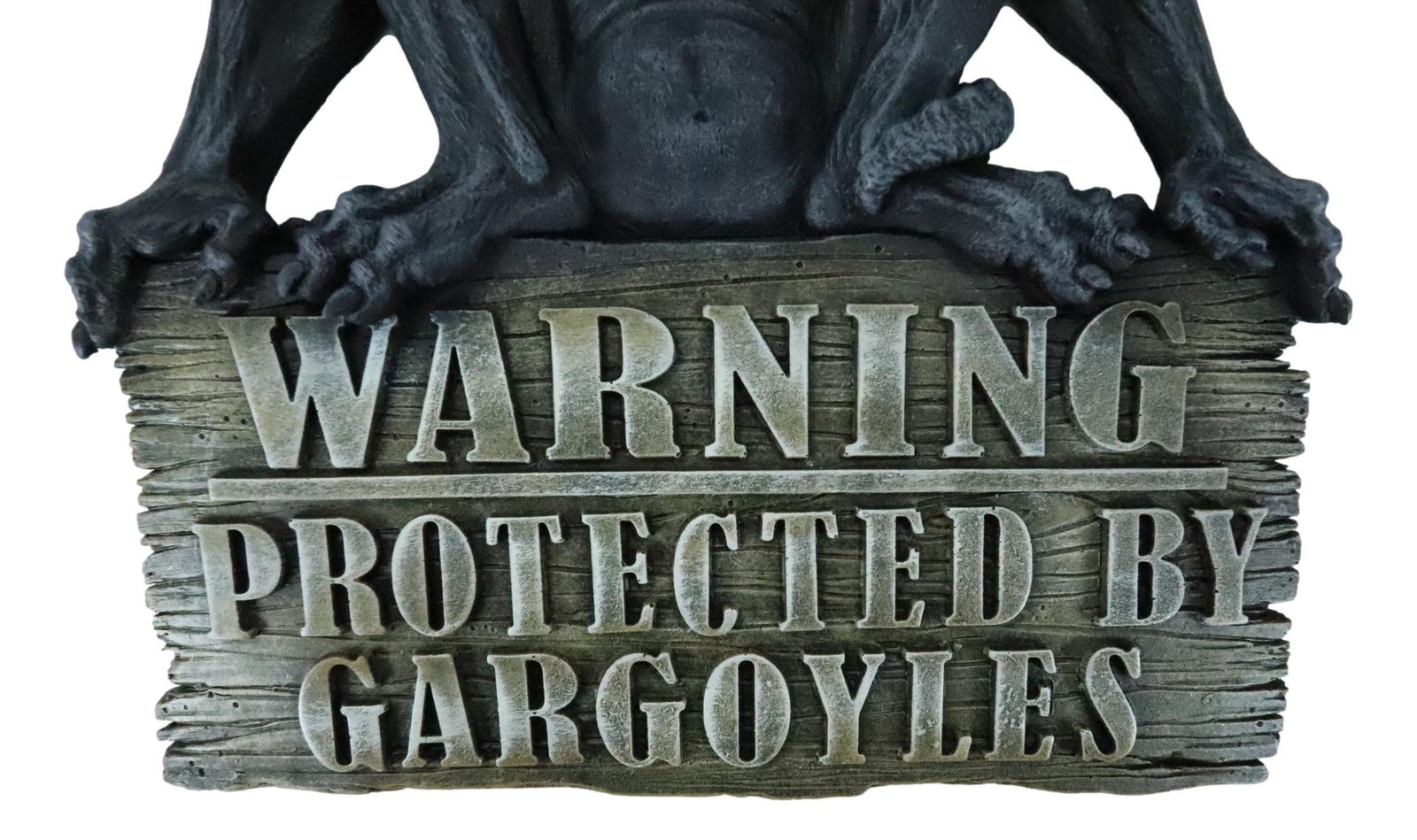 Gothic Winged Gargoyle On Warning Protected By Gargoyles Sign Wall Dec ...