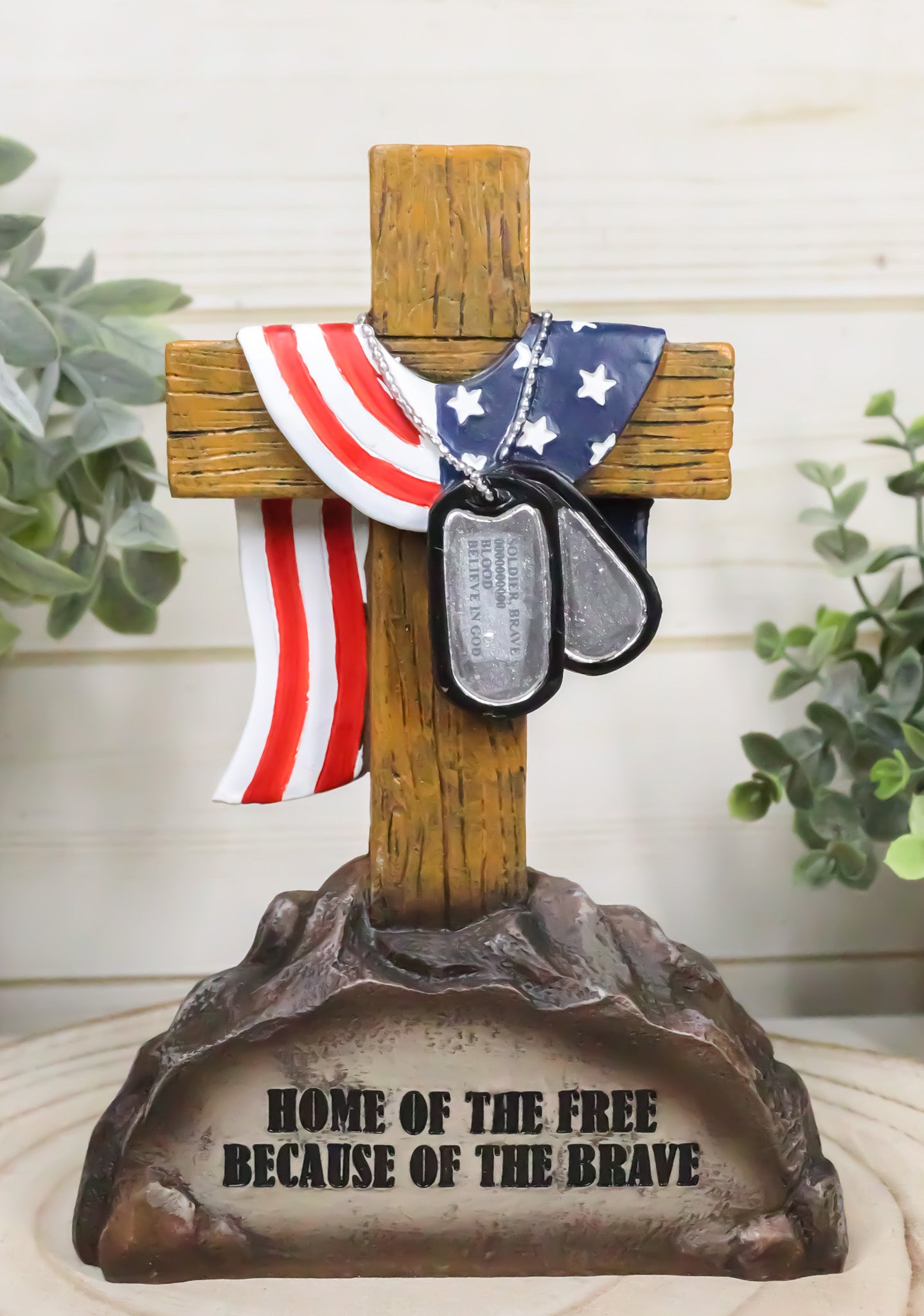 Ebros Patriotic Fallen Soldiers Memorial Cross With American Flag And ...