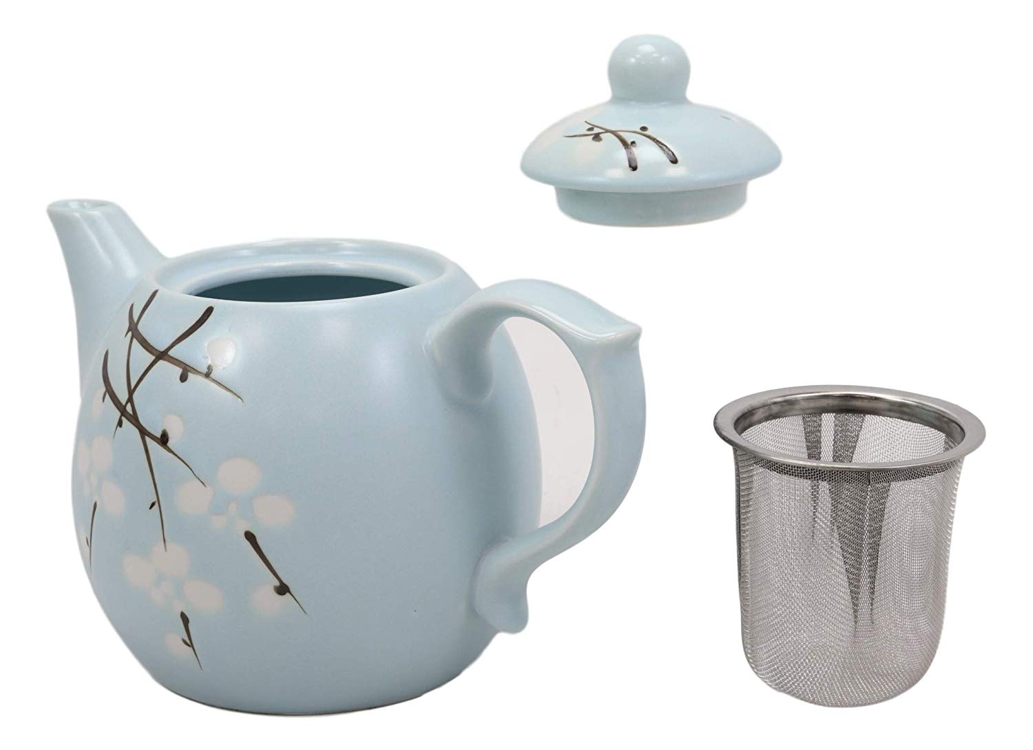 Japanese Sakura Pastel Sky Blue Cherry Blossom Porcelain 20oz Tea Pot ...