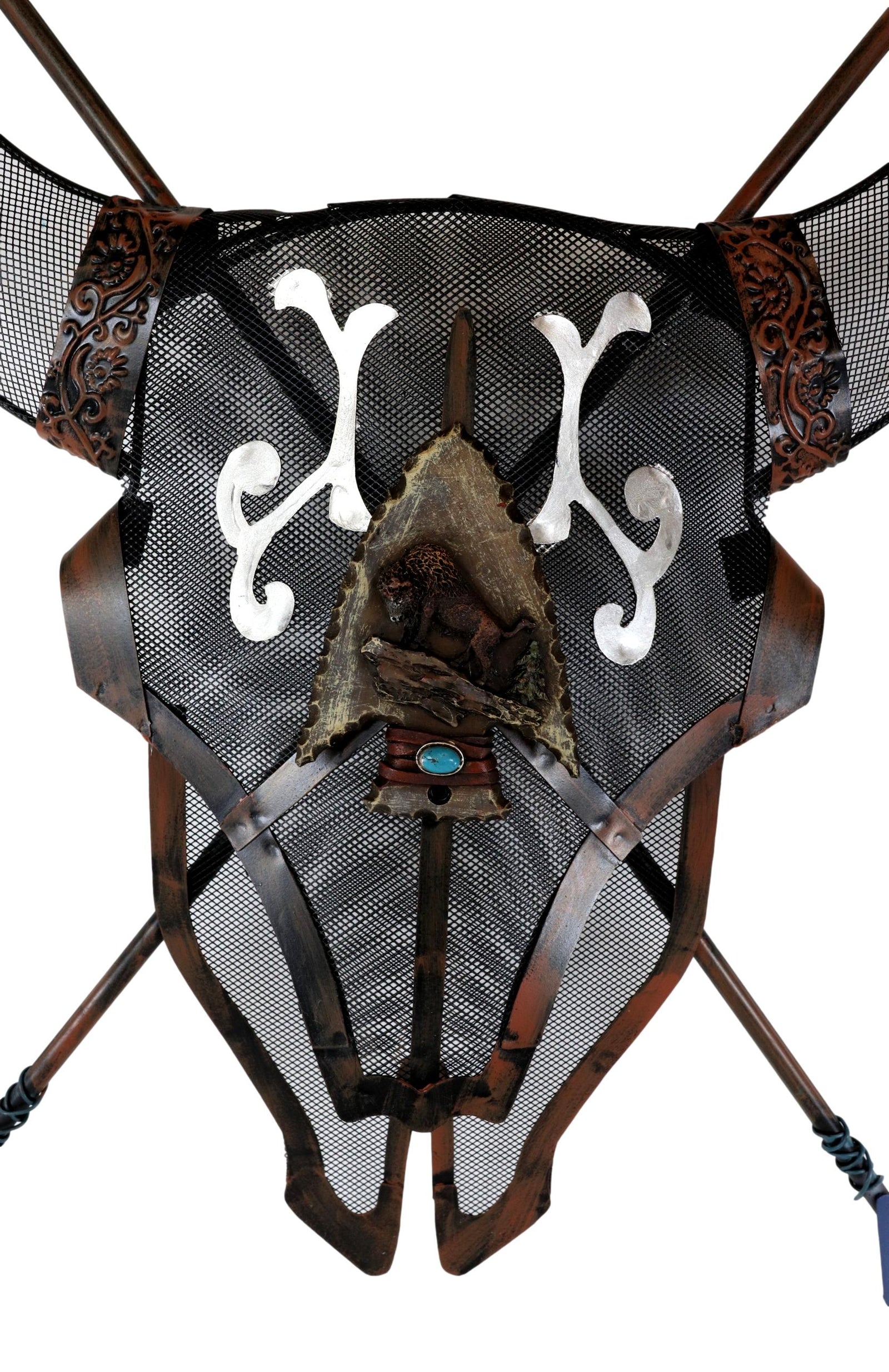 Western Dreamcatcher Indian Warpath Bull Bison Skull Crossed Arrows Wa ...