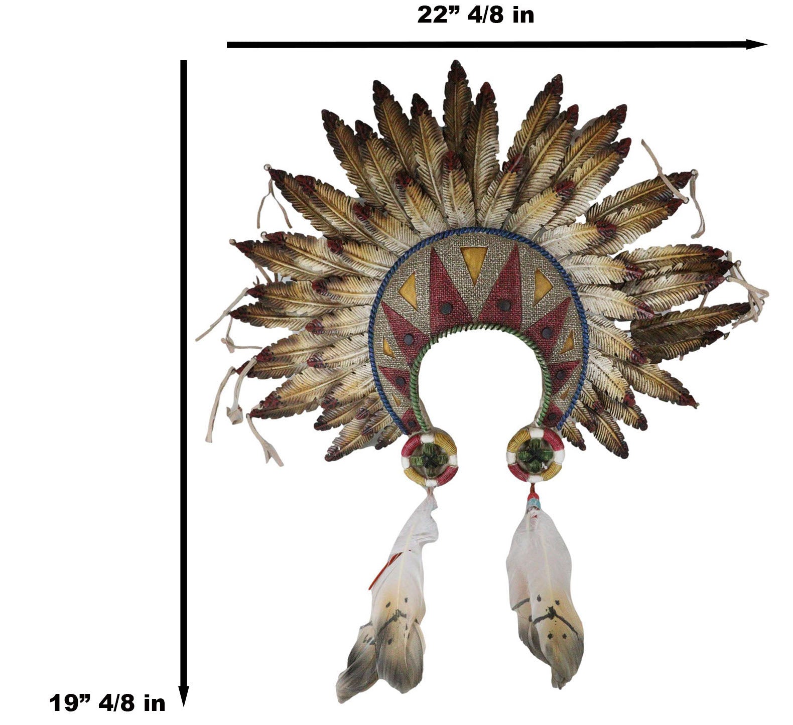 Large Southwest Indian Tribal Chief Headdress War Bonnet W/ Feathers W ...