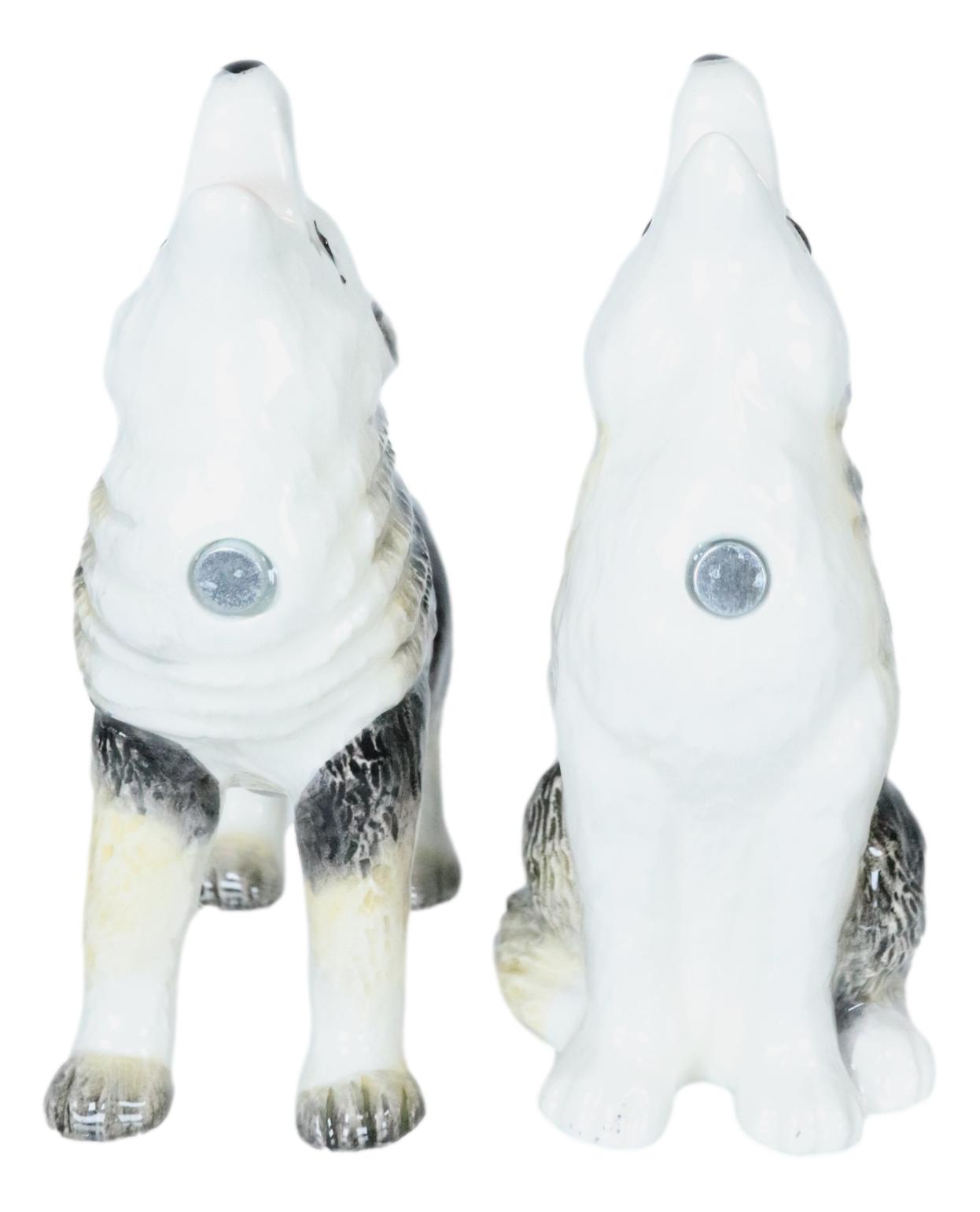 Ebros Gift Woodlands Spirit Gray Wolf Pups Moon Howling Ceramic Salt ...