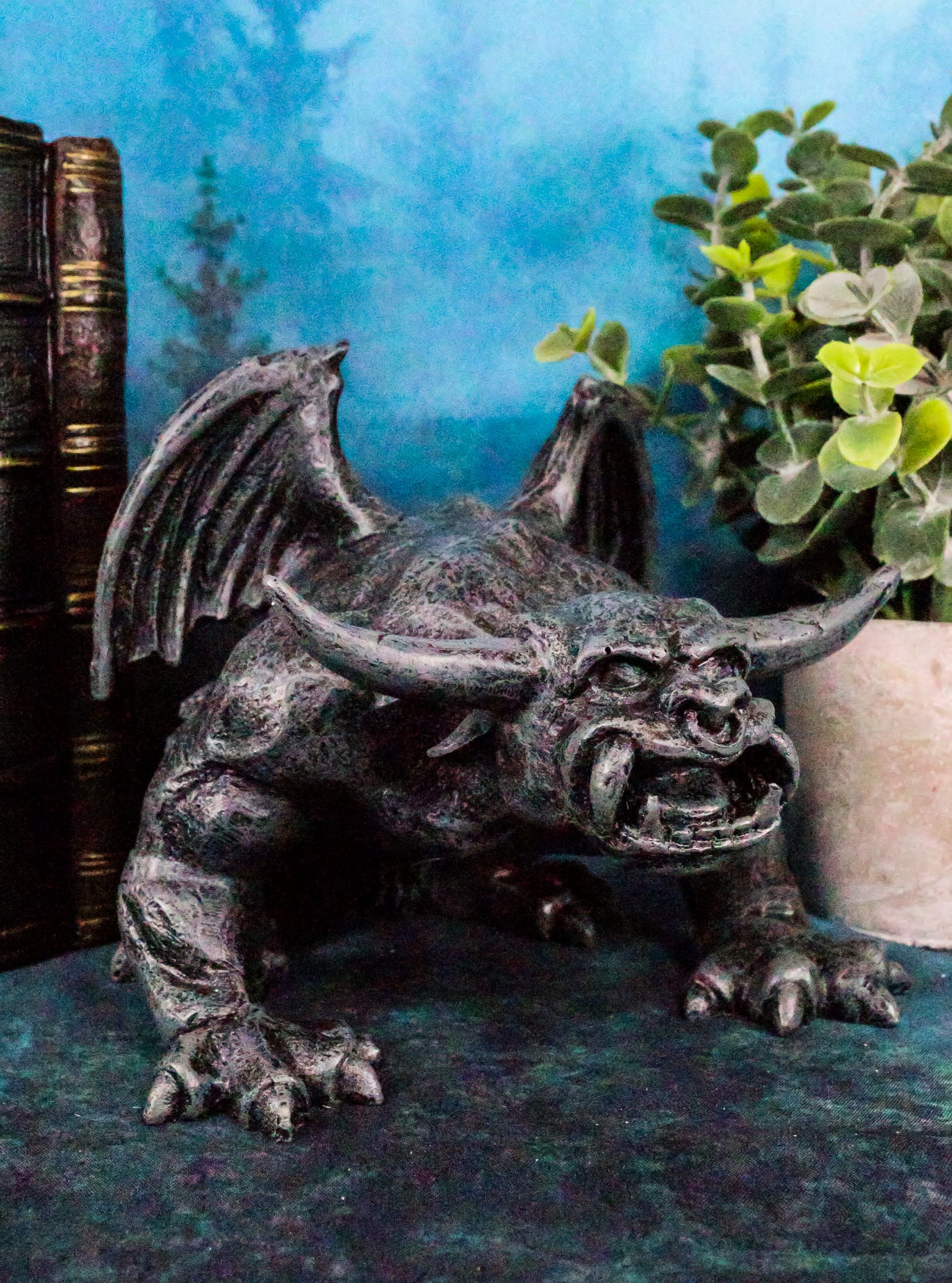 Ebros Gift Matador De Toros Winged Bull Horned Gargoyle Bellowing Stat