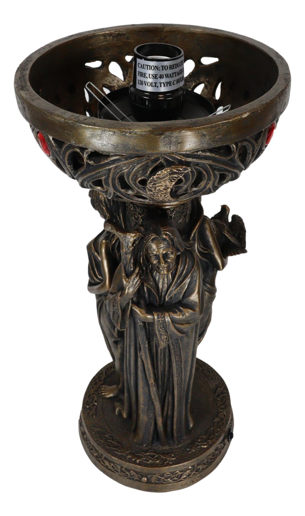 Triple Goddess Maiden Mother Crone Triune Oracle Sculptural Globe Tabl ...