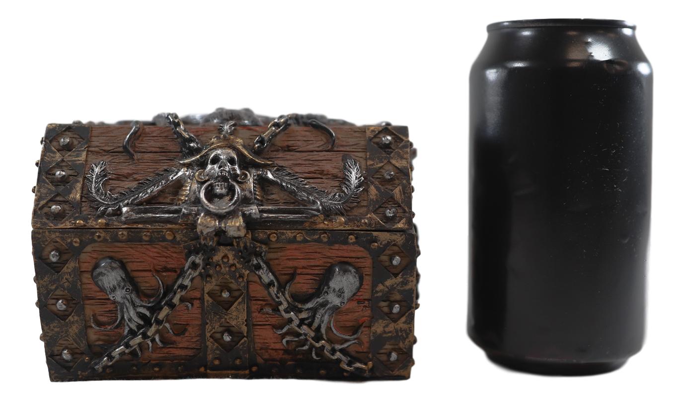 Ebros Kraken Octopus Pirate Haunted Chained Skull Treasure Chest Jewel ...