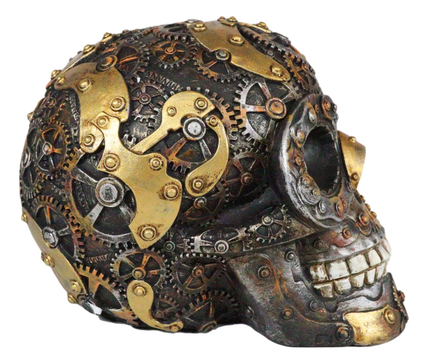Steampunk Chronosphere Time Machine Geared Clockwork And Chains Skull ...